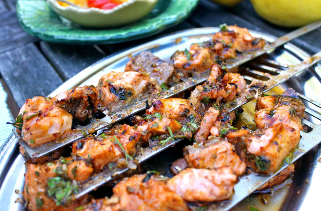 Grilled Salmon SouvlakiThe Seasonalist™